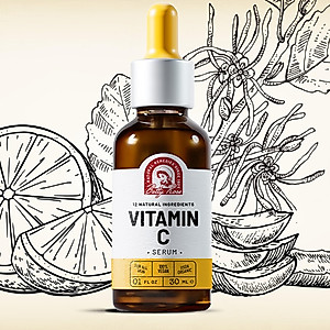 20% Vitamin C Serum for Face - Anti Aging Face Serum w/ENCAPSULATED Formula, Face Serum for Women, Vitamin C Face Serum with Hyaluronic Acid + Vitamin E – Brightens and Soothes the Skin – 30ml