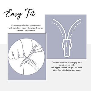 Linenwalas Tencel Lyocell Duvet Cover Set with Deep Pocket Fitted Sheet, Viscose Made from Eucalyptus Soft, Lightweight and Breathable Complete Bedding Set (Lilac, Queen)