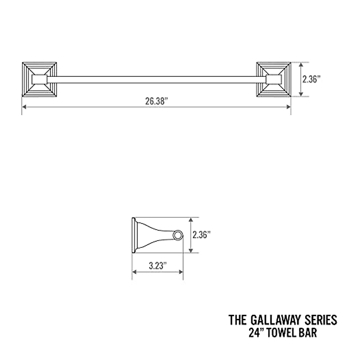 Bennington Gallaway 24-in. Towel Bar Holder Rack Bath Accessory Hardware in Oil Rubbed Bronze