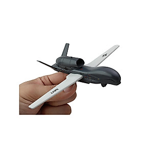 Daron Northrop Grumman RQ-4 Global Hawk Military Drone United States Navy Gray and White Diecast Model Airplane