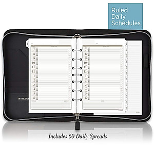 AT-A-GLANCE Textured Faux Leather Undated Starter Set, Desk Size, Black (031-0340-05)