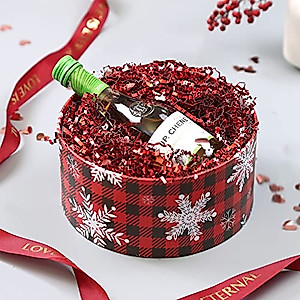 PAPER FAIR 1 LB Valentine's Day Crinkle Cut Paper with Rose Gold Heart Confetti, Metallic Red Paper Shred Filler Strand Raffia Tissue Craft Bedding Cushion, Christmas Party Birthday Gift Box Basket Retail