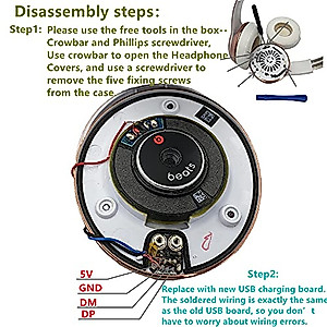 Solo3 Charging Port Replacement for Beats Solo2 USB Port, Beats Solo 2 USB Charging Port, Beats Solo 3 Headphones USB Port with Repair Tools