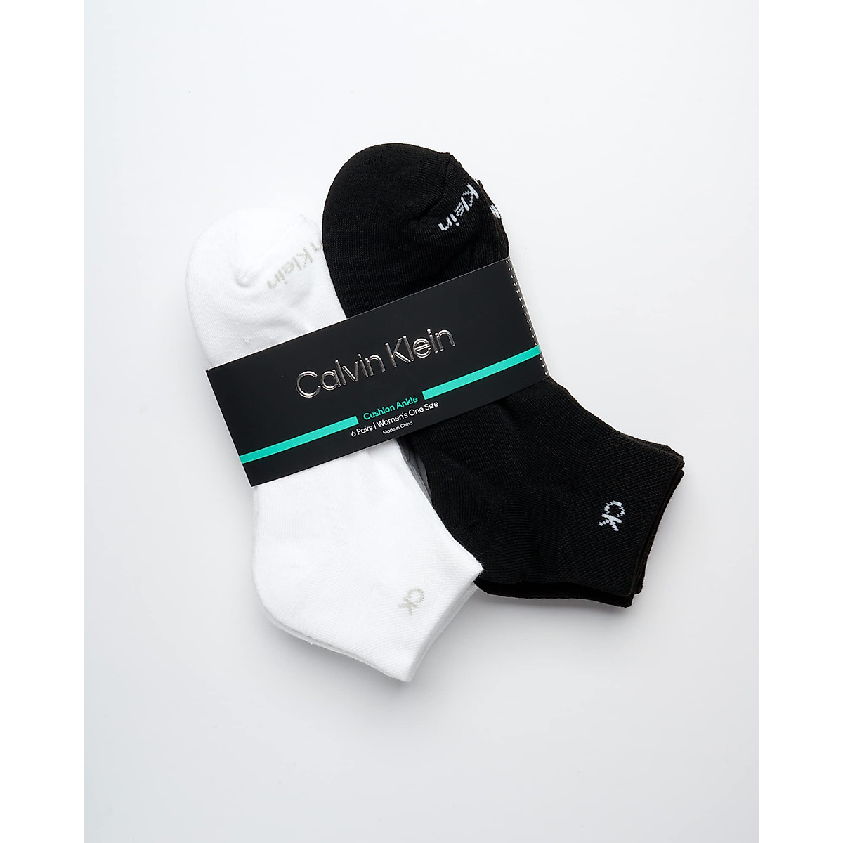 Calvin Klein Women's Quarter Socks - 6 Pack Cushioned Athletic Ankle Socks for Women - Women's Sports Socks (Size: 4-10), Size 4-10, Black/White
