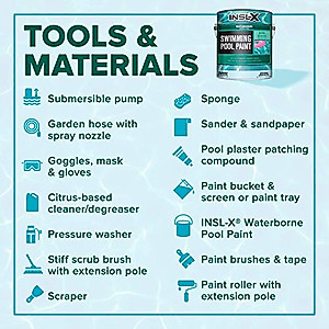 INSL-X Waterborne, Semi-Gloss Acrylic Pool Paint, Ocean Blue, 1 Gallon