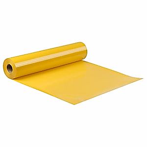 MECCANIXITY Heat Transfer Vinyl Rolls, 12" x 35 Feet HTV Vinyl, Yellow HTV Vinyl Iron on Vinyl Heat Vinyl Design for Shirts, Pillows, Hand Bags, Hats