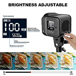 GVM 80W Video Light, Continuous Lighting for Photography with Bowens Mount, 5600K, 44100Lux/0.5m Studio Light with APP, CRI 97+ 8 Scene Lights Support AC Adapter & NP Battery