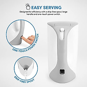 Aroma Housewares with Easy-Pour Handle and Drip-Free Spout in White and Grey Water Kettle, 1.5-Liter