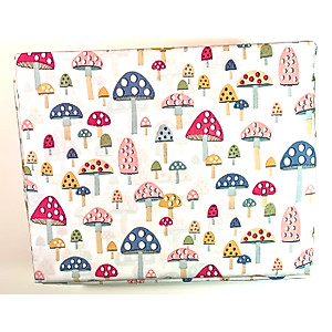 London Home Luxury Collection 4 Piece 200tc Rose Flora Sheet Set 100% Cotton Percale Crisp & Cool, Lightweight Bedding (Blue Mushrooms, King (U.S. Standard))