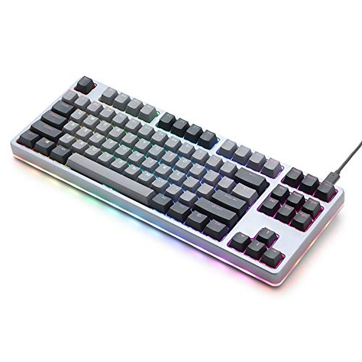 DROP CTRL High-Profile Mechanical Keyboard — Tenkeyless TKL (87 Key) Gaming Keyboard, Hot-Swap Switches, Programmable, Backlit RGB LED, USB-C, Doubleshot PBT, Aluminum (Gray, Cherry MX Brown)