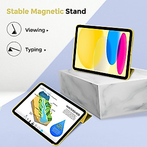 ProCase for iPad (A16) 11th Generation 11 Inch 2025/ iPad 10th Generation 10.9 Inch 2022 Case, Slim Smart Cover with Translucent Hard Shell Back, Supports Touch ID, Auto Wake/Sleep -Yellow