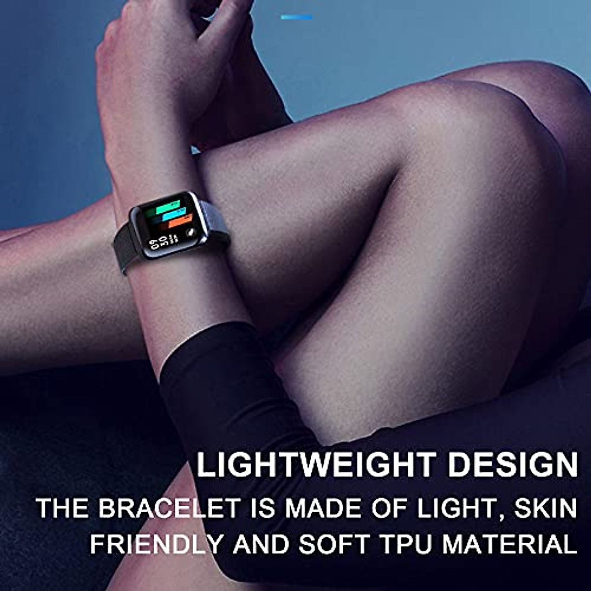 Smart Watch for Men Women Fitness Watch Wristband iOS & Android Smartwatch Heart Rate Blood Pressure Watch Activity Trackers and Smartwatches Waterproof Sports Watch Gifts for Men Women (Black)