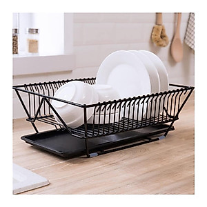JUNXIAN Dish Rack Household Dish Drying Rack Kitchen Countertop Utensil Organizer Storage Kitchen Dishware Storage Stand Dish Containers(A)