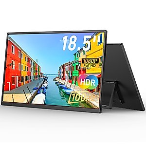 Miktver Portable Monitor, Full HD 13.3 Inch 1920X1080 Portable Monitor Laptop External USB-C Monitor Display for PC/Laptop/Phone/Mac/Xbox/PS4… (Inches, 13.3) (Inches, 18.5)