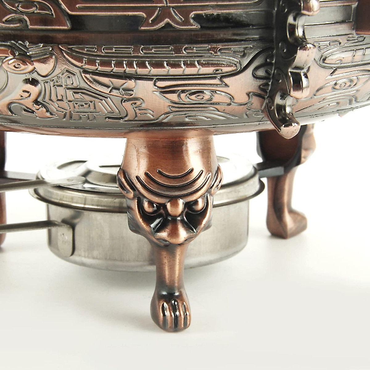 ZHIRCEKE Full Size Stainless Steel Chafing Dish Round Chafer Buffet Warmers W/Food Pans, Aluminum Stand, Visible Pot Lid and Fuel Holders,Red Copper