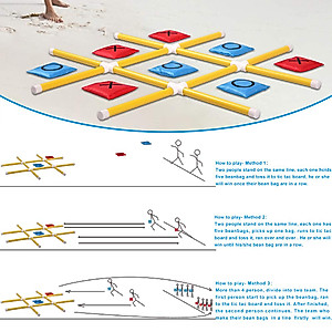 OTTARO Giant Tic Tac Toe Game Outdoor Indoor for Family, Outdoor Bean Bag Toss Game for Adults and Kids(3ft x 3ft)