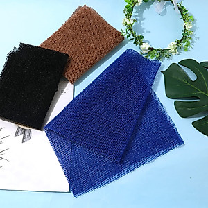 3pcs Exfoliating Shower Towel Sponge, African Exfoliating Net Nylon Material Bath Sponge Body Scrubber Net for Bath Shower Daily Use (3 Colors)