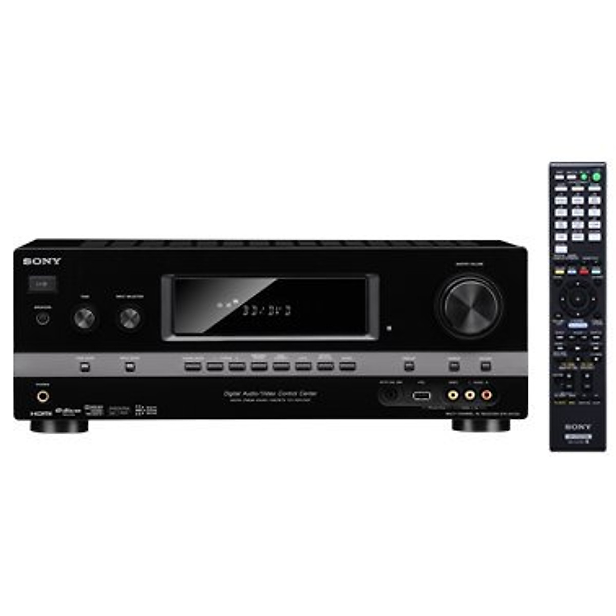 Sony HD Digital Cinematic Sound 735 Watts 7.1 Channel 3D A/V Receiver with iPhone & iPod Playback + Yamaha Natural Sound Custom Install In-Ceiling 2-Way 120 watts Speaker (Set of 6) with 1" Tweeters & 8" Woofer + 100ft 16 AWG Speaker Wire