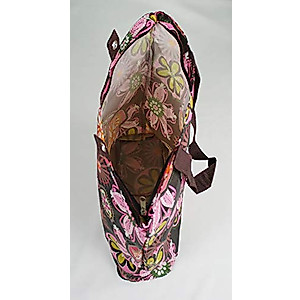 Fab Girl Tote Bags Karen Believed Silver Purple Floral 16 x 14 Polyester Fabric Handbag Tote Bags, 16x14 (221000235)