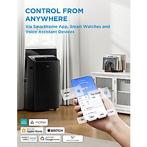 Midea Duo 14,000 BTU (12,000 BTU SACC) Smart HE Inverter Ultra Quiet Portable Air Conditioner with Heat-Cools Up to 550 Sq. Ft., Works with Alexa/Google Assistant, Includes Remote Control & Window Kit