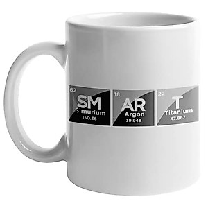 Smart Periodic Table Mug Gift, White Funny Sarcasm Coffee Cup Novelty