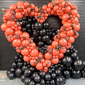 HUICYHFR Black Latex Balloon Arch Kit, 102PCS 18In 12In 10In 5In Arch Garland for Engagement, Wedding, Birthday Party, Anniversary Celebration Decoration With 33FT Ribbon