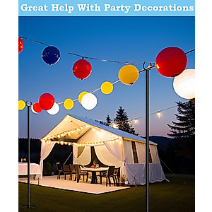 Sungaryard String Light Pole Stand for Outdoor String Lights Hanging, Use for Backyard, Garden, Patio, Party, Festival, Wedding, Picnic, 10FT, Matte, 1 Pole