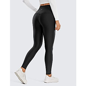 CRZ YOGA Thermal Fleece Lined Leggings Women 28'' - Winter Warm Workout Hiking Pants High Waisted Yoga Tights Full Length Black Medium