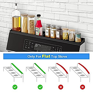 KACIOPOO 30" Magnetic Shelf for Kitchen Stove, Metal Stove Top Shelf Over the Stove, Magnetic Spice Rack Organizer Over Stove Kitchen Organizer(2 Pack 15", Black)