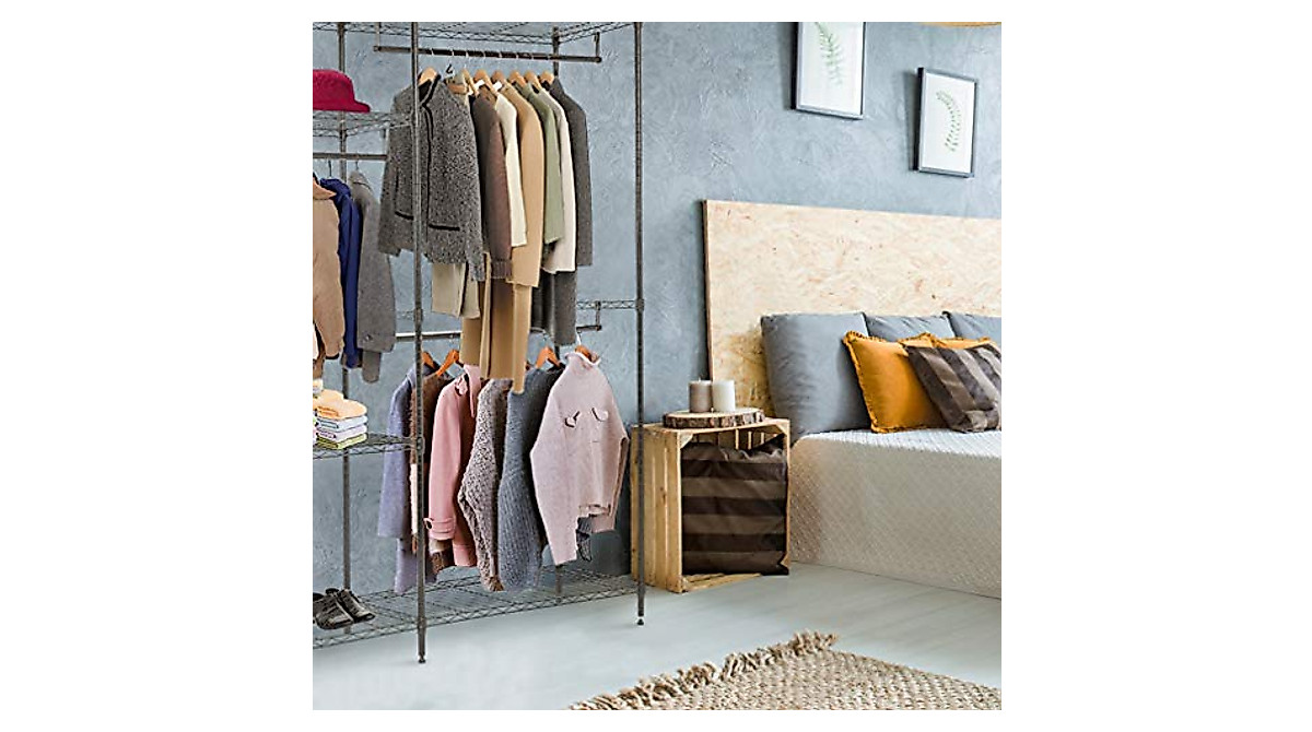 Heavy Duty Adjustable Clothes Rack - Sturdy Storage Solution