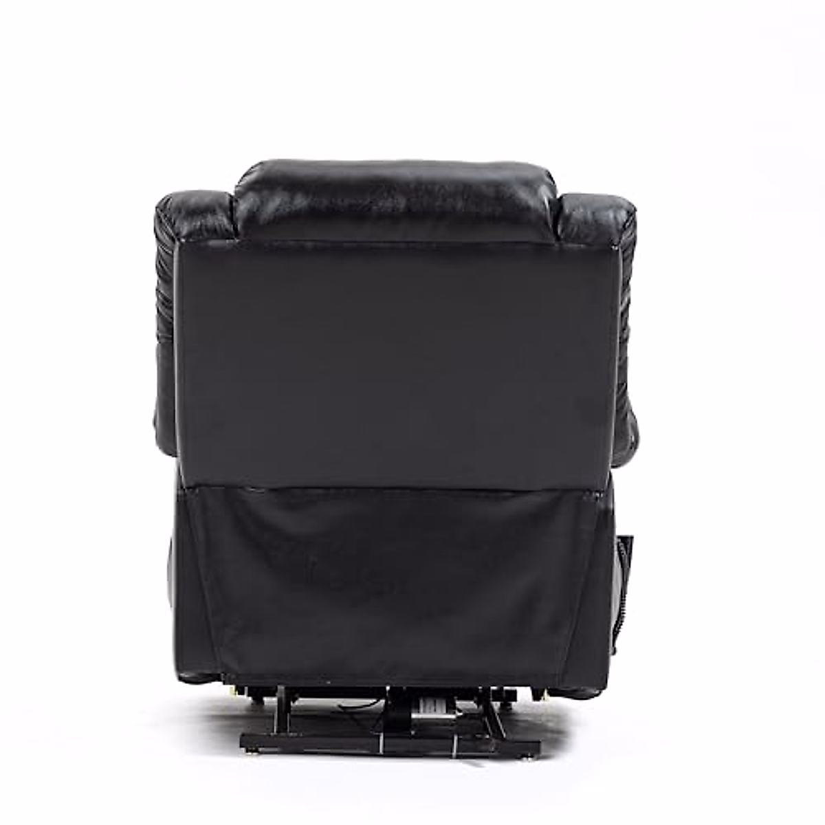 Electric Power Lift Chairs Recliner,Genuine Leather Upholstered Reclining Lifting Chair,Heated Vibration Massage Sofa Armchair, Dual Motor Infinite Position Lounge Couch w/Side Pockets and USB Ports