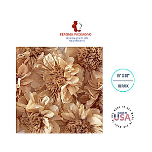 Gift Wrap Tissue Paper 10 Sheets, Premium Gift Wrap and Art Supplies for Birthdays, Holidays, or Presents by Feronia packaging, Large 15 Inch x 20 Inch Made in USA (Solid Kraft)