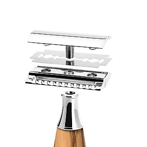 MÜHLE VIVO 4-piece Pure Badger Modern Safety Razor Luxury Wet Shaving Set - Perfect for Every Day Use, Barbershop Quality Close Smooth Shave