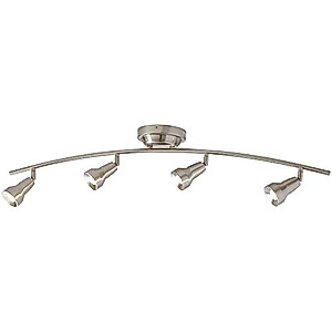 Hampton Bay Kelso 3 ft. 4-Light Satin Nickel LED Fixed Rail with 300/Lumen Heads 108701