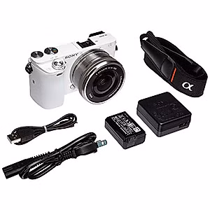 Sony Alpha a6000 Mirrorless Digital Camera with 16-50 mm Lens, 24 MP (White) (Certified Refurbished)