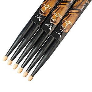 Mulucky 5A Drum Sticks Classic Maple Wood Drumsticks With Carrying Bag - 3 Pair Pink