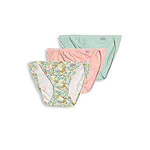 Jockey Women's Underwear Elance String Bikini - 3 Pack, Clear Waters/Fruit Bloom/Fairy Dust, 7