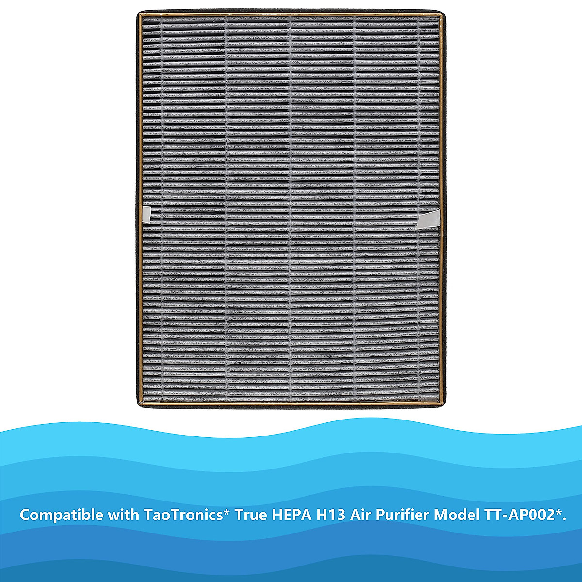 Rioche TT-AP002 H13 True HEPA Replacement Filter, Compatible with TaoTronics TT-AP002 Air Purifier, 3-in-1 Premium H13 True HEPA Filter, 2-Pack