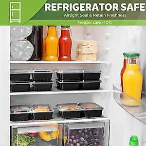 Meal Prep Containers Reusable【3 Compartment 34oz】50 Pack Food Prep Containers with Lids, Disposable To Go Containers, Plastic Food Storage Containers with Lids For Lunch/Deli/Takeout/Leftover