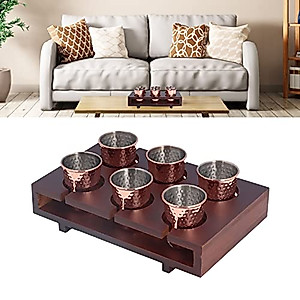 VTOSEN 6pcs Moscow Cocktail Cup, Useful Copper Plated Mule Mug, Stainless Steel Cocktail Mug Set with Storage Holder, for Home Party (100ml)