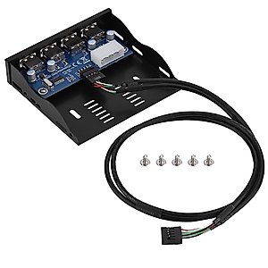 Limouyin Floppy Front Panel 3.5'' 4 Port USB2.0 HUB Floppy Front Panel 9 Pin to 4 Interface USB 2.0 HUB for Computer PC