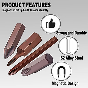 Utoolmart 20Pcs Phillips PH3 Screwdriver Bits, 8mm Dia Hex Shank, S2 Magnetic Screwdriver Bits, 32mm Length