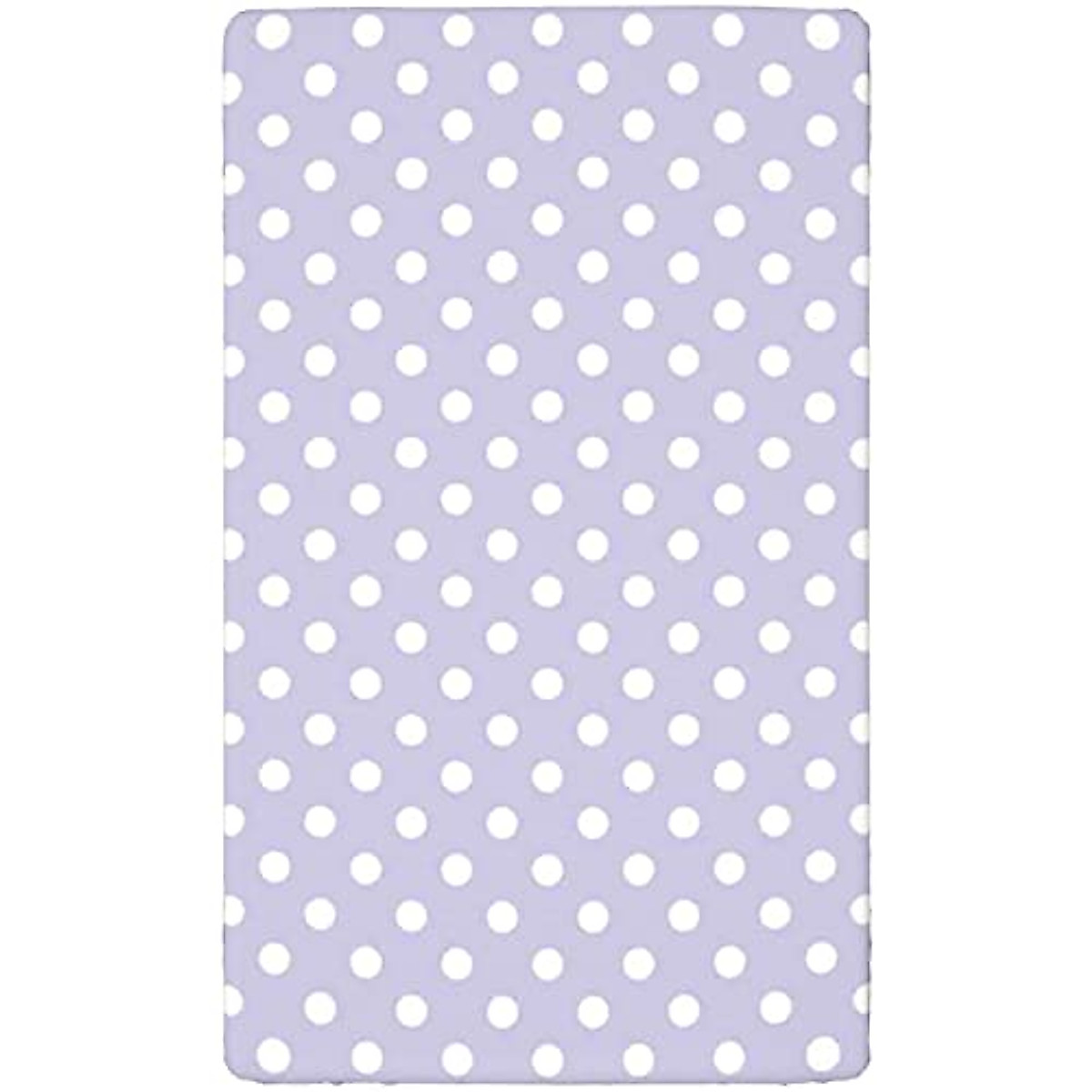 Polka Dots Themed Fitted Crib Sheet,Standard Crib Mattress Fitted Sheet Toddler Bed Mattress Sheets-Crib Mattress Sheet or Toddler Bed Sheet,28“ x52“,Lilac White