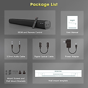 BESTISAN 100W Sound Bars for TV, Sound Bar with Bluetooth, HDMI-ARC, Optical, AUX Input,Soundbar Sound System for TV Speakers,Home Theater, Projectors