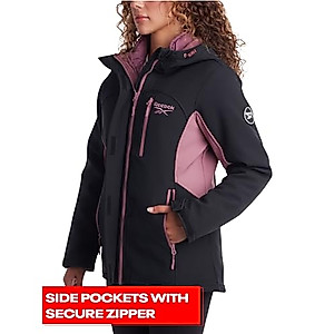 Reebok Women’s Winter Coat – Waterproof Windbreaker Jacket with Removable Puffer Coat – System Jacket for Women (S-XL), Size X-Large, Black