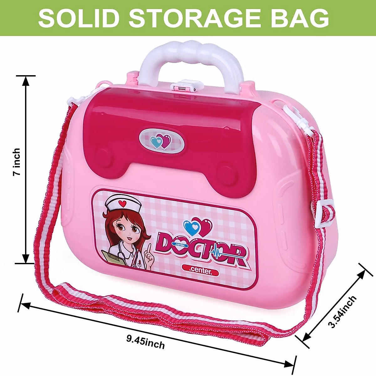 GINMIC Kids Doctor Play Kit, 22 Pieces Pretend Play Doctor Set with Halloween Role Play Doctor Costume and Carry Case for Toddlers and Kids, Medical Dr Kit Toys for Girl Age 3 4 5 6 7 Year Old