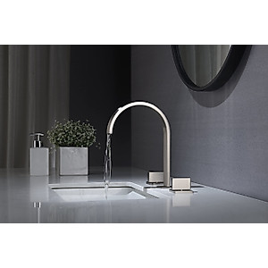 Chrome Two Handles 3 Holes Waterfall Bathroom Sink faucets with Brass pop up Overflow Drain