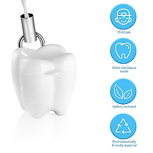 OUNONA 10pcs Baby Tooth Save Box Baby Child Tooth Keepsake Holder Organizer (White)