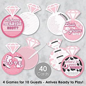 Big Dot of Happiness Last Rodeo - 4 Pink Cowgirl Bridal Shower Games - 10 Cards Each - Who Knows The Bride Best, Bride or Groom Quiz, What’s in Your Purse and Love - Gamerific Bundle