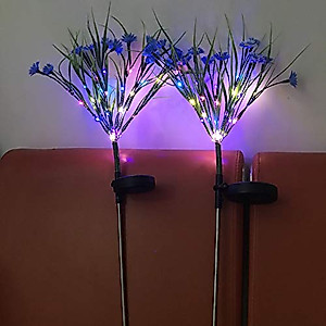 AMZSTAR Solar Garden Stake Lights,28 LED Daisy Flower Decorative Lights Outdoor Waterproof Solar Powered Landscape Lights for Yard/Patio/Walkway/Pathway/Path Light (Blue)